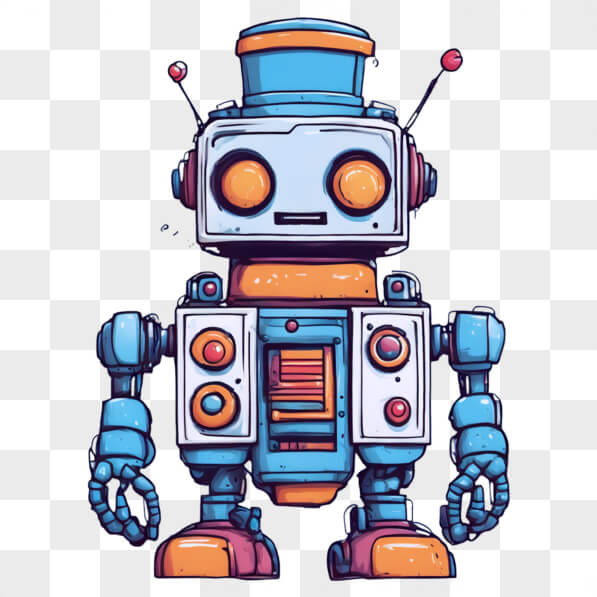 Download Cartoon Robot with Vibrant Colors Cartoons Online - Creative ...