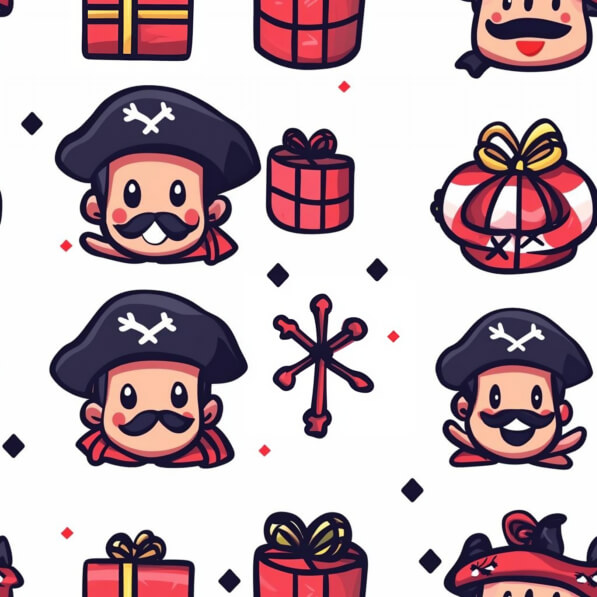 Download Playful Pirate Holiday Pattern Patterns Online - Creative Fabrica