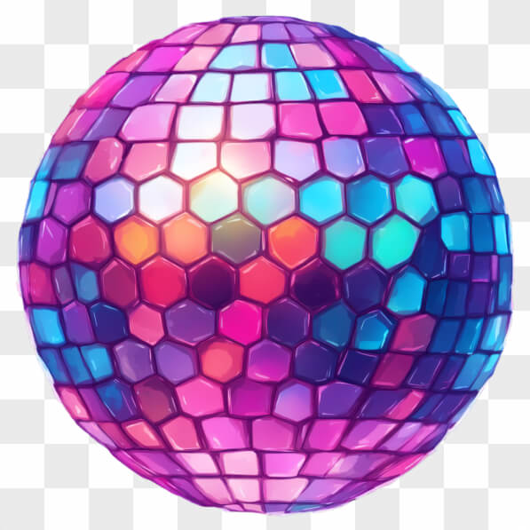 Download Vibrant Disco Ball with Hexagonal Tiles Cartoons Online ...