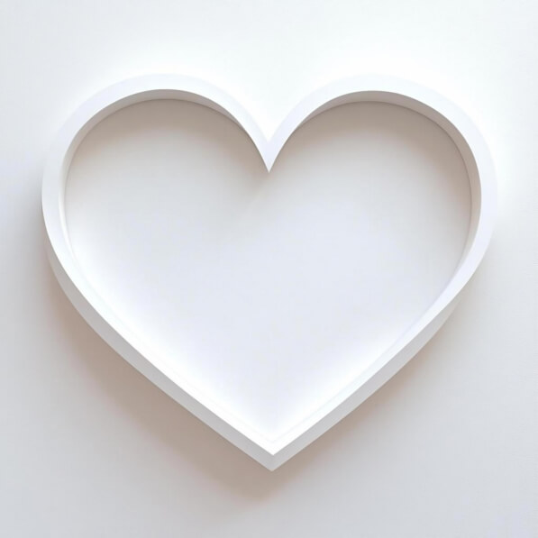 Descarga Forma de corazón tridimensional sobre fondo blanco Fondos En ...