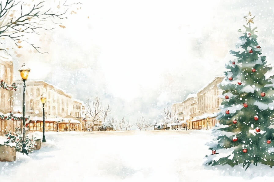 Download Winter Holiday Scene with Snow and Christmas Tree Backgrounds ...