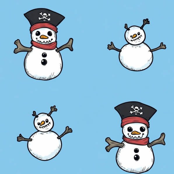 Download Pirate Snowmen Illustration Patterns Online - Creative Fabrica