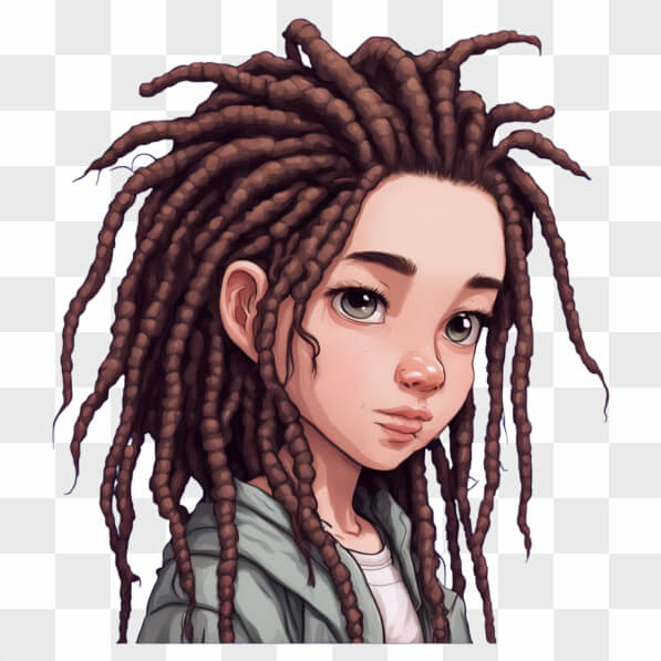 Baixe Ilustração estilizada de uma garota com dreads Cartoons ...