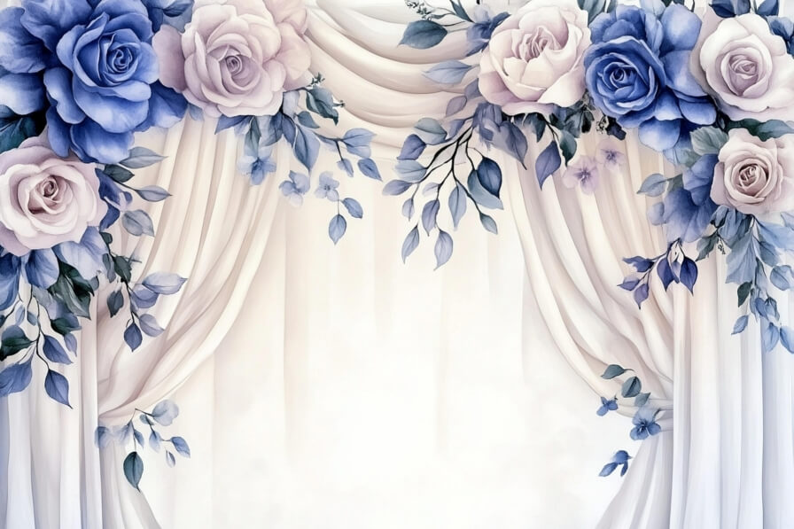 Download Elegant Floral Arrangement with Draped Fabric Backgrounds ...
