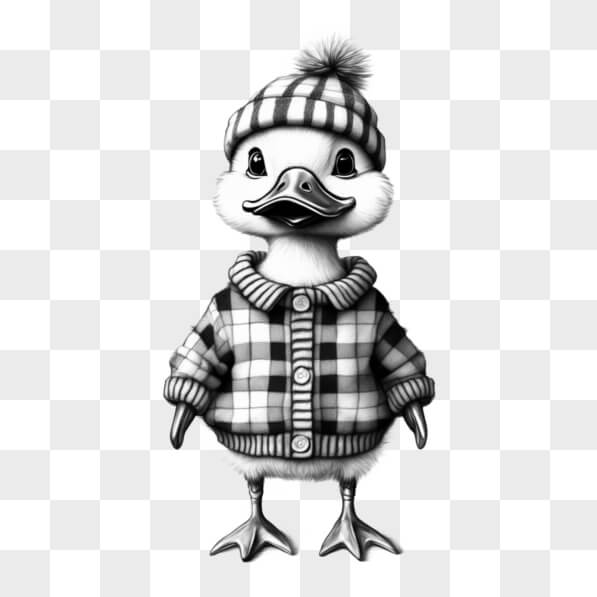 Descarga Pato de dibujos animados juguetón con ropa casual Bocetos En ...