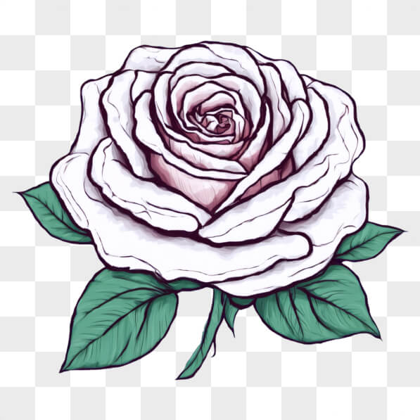 Download Illustration of a White Rose in Bloom Cartoons Online ...