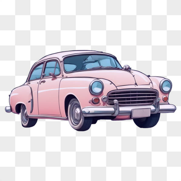 Baixe Carro Rosa Vintage Cartoons - Creative Fabrica