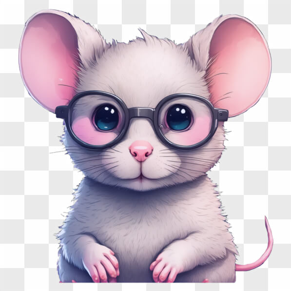 Descarga Ratón Adorable con Gafas Cartoons En Línea - Creative Fabrica