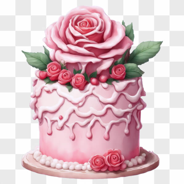 Descarga Pastel decorativo de rosa rosa Cartoons En Línea - Creative ...