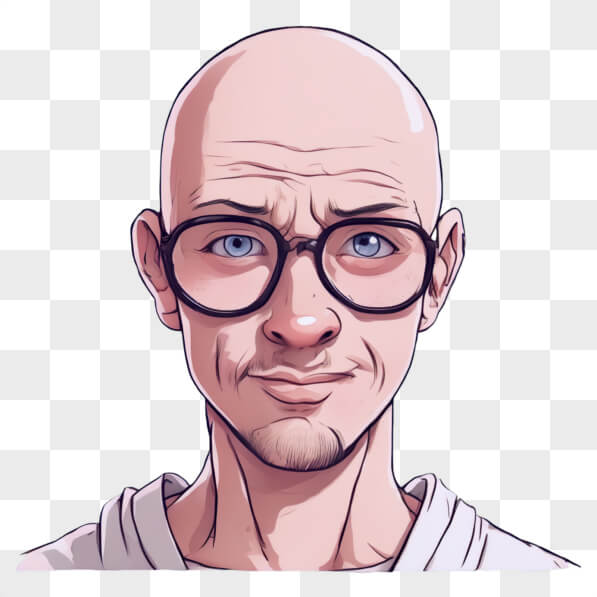 Baixe Retrato em quadrinhos de um homem careca com óculos Cartoons ...