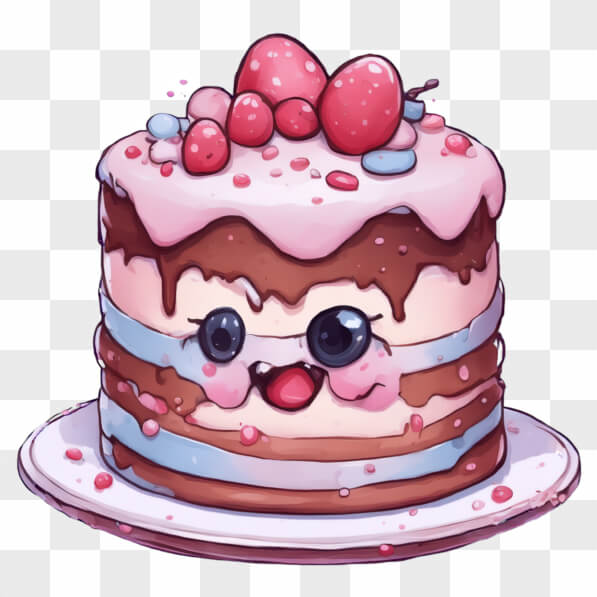 Download Cheerful Cartoon Cake Cartoons Online - Creative Fabrica