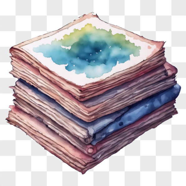 Download Stack of Watercolor Paper with Abstract Paintings Cartoons ...
