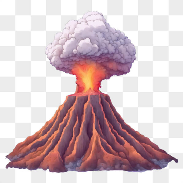 Download Volcanic Eruption with Lava and Ash Clouds Cartoons Online ...