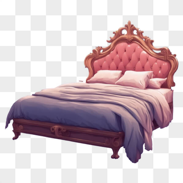 Download Elegant Bed with Ornate Headboard Cartoons Online - Creative ...