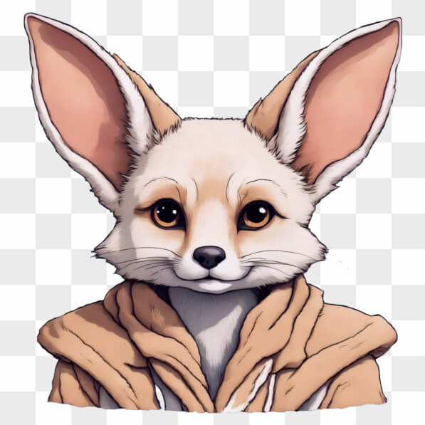 Download Whimsical Fennec Fox Character in a Brown Robe Cartoons Online ...