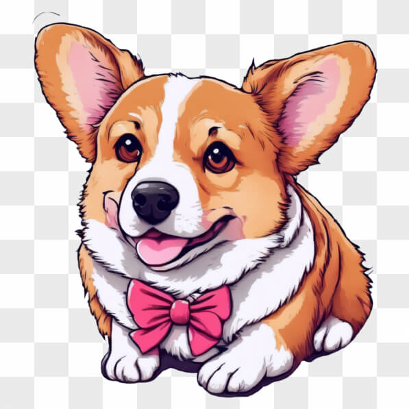 Download Cute Cartoon Corgi with Pink Bow Tie Cartoons Online ...