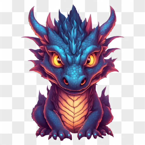 Download Cartoon Dragon with Blue Scales and Orange Underbelly Cartoons ...