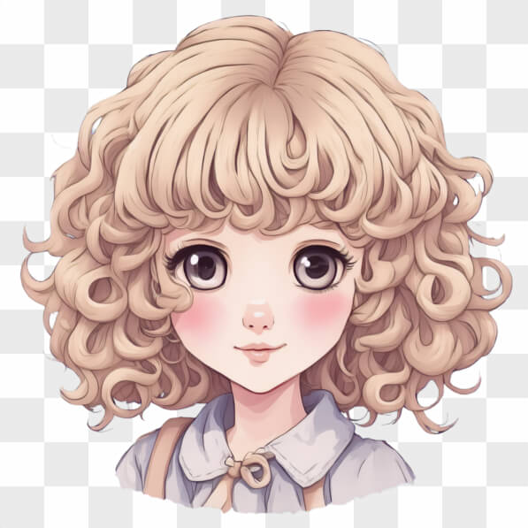 Download Illustration of a Young Girl with Curly Hair Cartoons Online ...