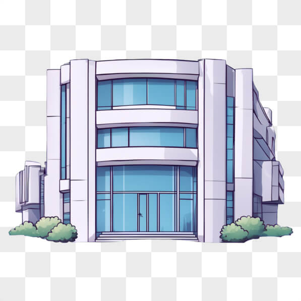 Download Modern Building with Glass Windows Cartoons Online - Creative ...