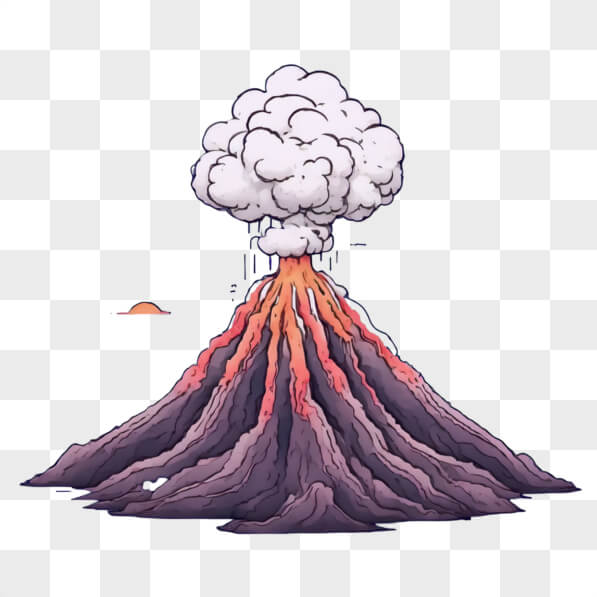 Descarga Erupción volcánica con lava y humo Cartoons En Línea ...