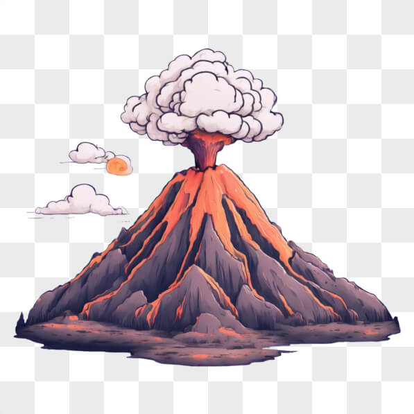 Descarga Volcán en erupción con humo y lava Cartoons En Línea ...