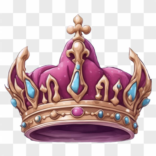 Download Ornate Crown with Purple Fabric and Gemstones Cartoons Online ...