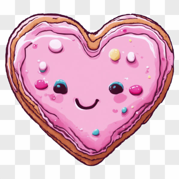 Télécharger Jolie biscuit en forme de cœur avec un glaçage rose Dessins ...