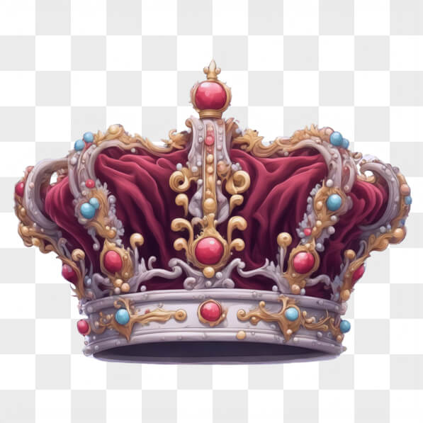 Download Ornate Crown with Red Velvet and Gemstones Cartoons Online ...