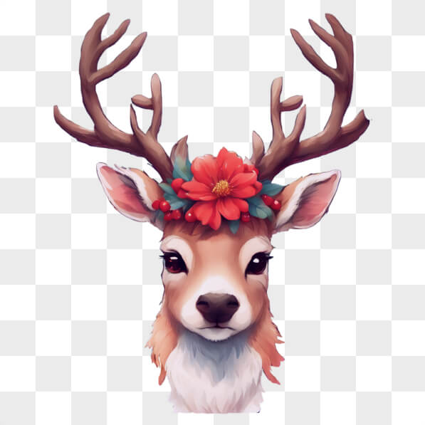 Scarica Cervo stilizzato con corona floreale Cartoni animati Online ...