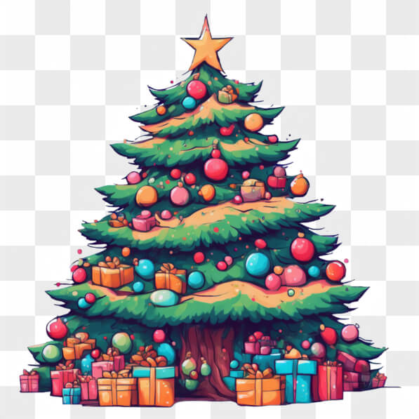 Download Colorful Cartoon Christmas Tree with Presents Cartoons Online ...