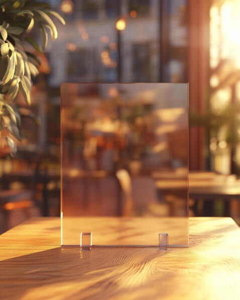 Download Acrylic Sign Holder in Cozy Cafe Setting Mockups Online ...