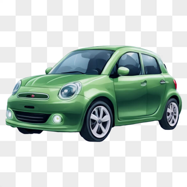 Download Vibrant Green Compact Car Cartoons Online - Creative Fabrica