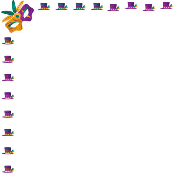 Download Festive Border with Colorful Masks and Hats Borders & Corners ...