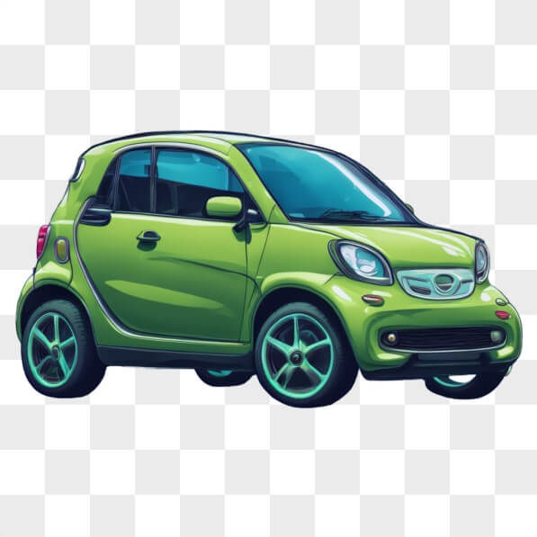 Download Vibrant Green Smart Car Cartoons Online - Creative Fabrica