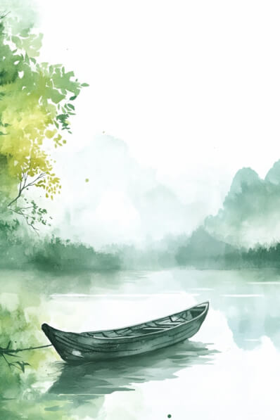 Download Serene River Landscape with Boat Backgrounds Online - Creative ...
