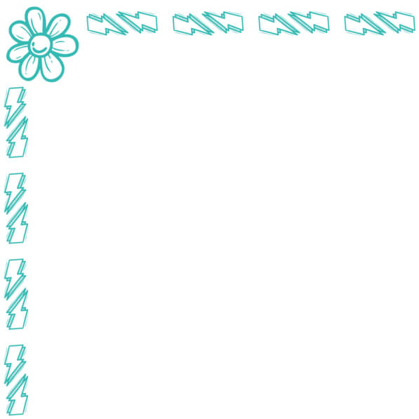 Download Decorative Border with Flower and Lightning Bolts Borders ...