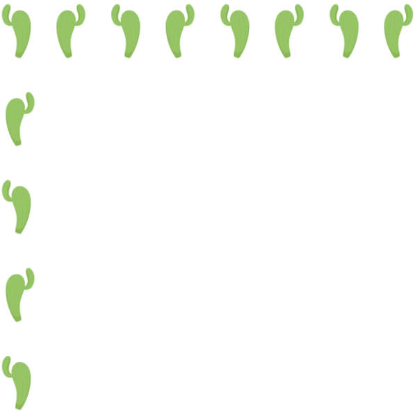 Download Stylized Green Cactus Leaves Border Borders & Corners Online ...