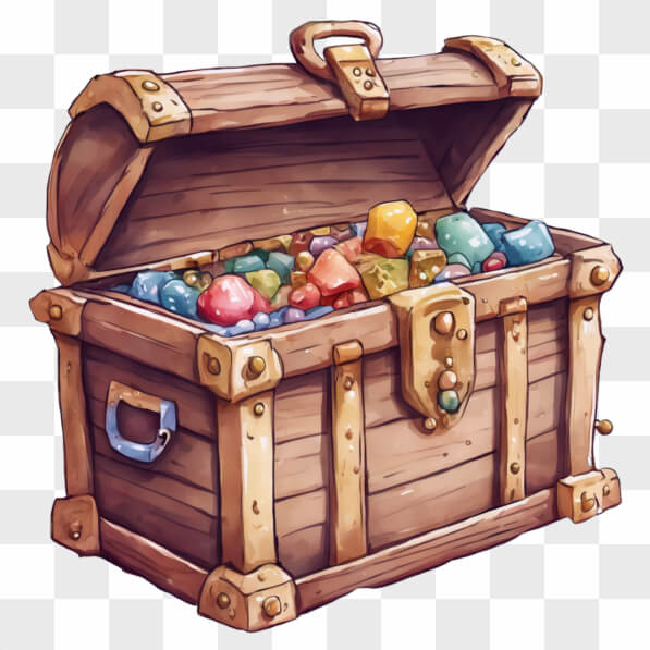 Download Treasure Chest Filled with Colorful Gems Cartoons Online ...