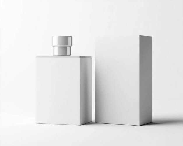 Download Minimalist White Perfume Bottle and Box Mockups Online ...