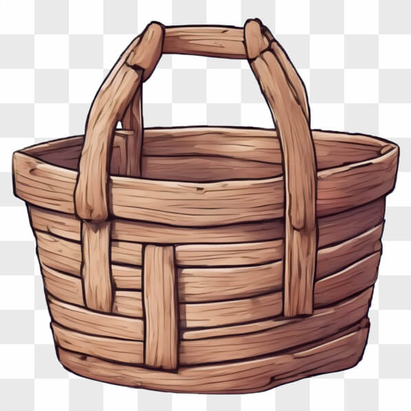 Download Woven Wooden Basket Cartoons Online - Creative Fabrica