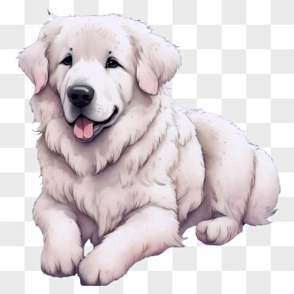 Descarga Perro Blanco Suave Relajándose Cartoons En Línea - Creative ...