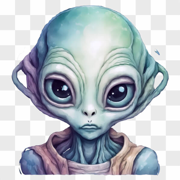 Download Stylized Alien with Large Eyes Cartoons Online - Creative Fabrica