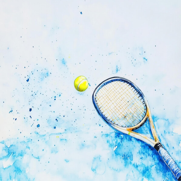 Download Watercolor Tennis Racket and Ball Backgrounds Online ...