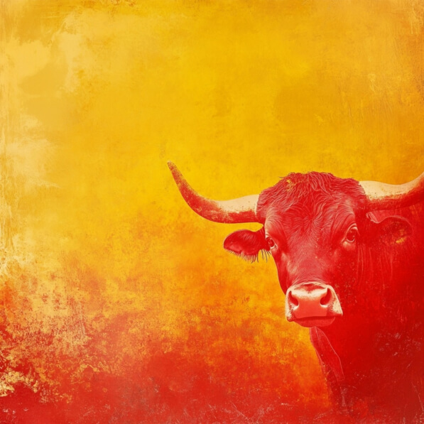 Scarica Toro con Sfondo Vivace Sfondi Online - Creative Fabrica