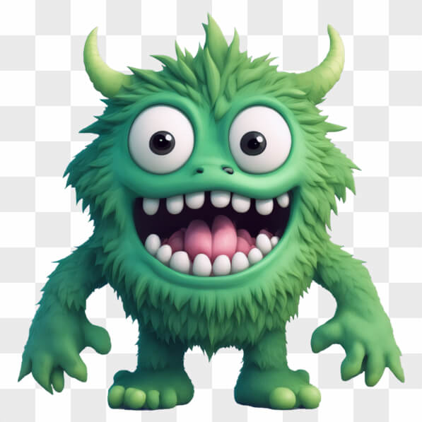 Download Cartoon Green Monster with Joyful Expression Cartoons Online ...