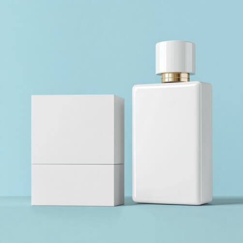 Download Minimalist White Perfume Bottle and Box Mockups Online ...
