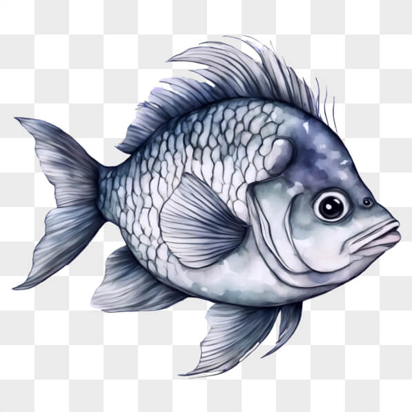 Download Illustrated Fish in Shades of Blue and Grey Cartoons Online ...