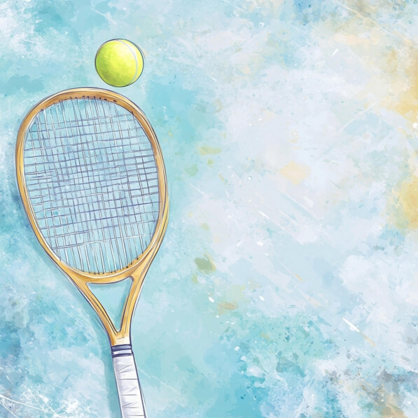 Download Tennis Racket and Ball on Abstract Blue Background Backgrounds ...