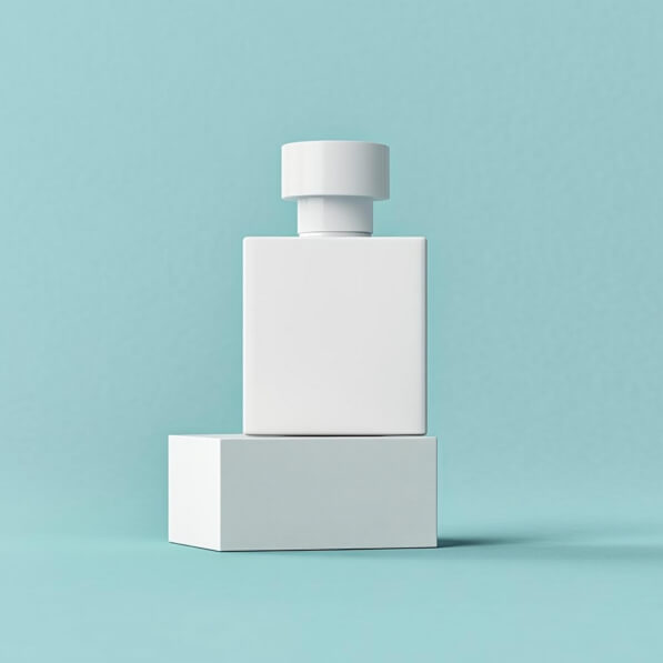 Download Minimalist White Perfume Bottle on Mint Green Background ...