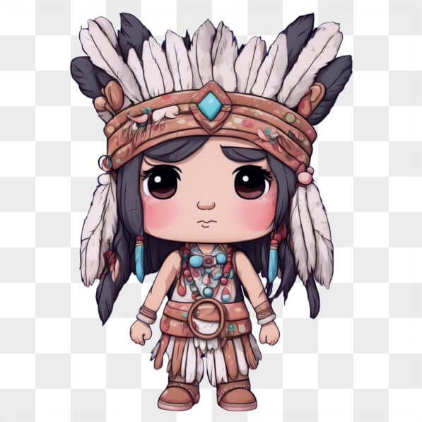 Download Stylized Cartoon Character with Headdress Cartoons Online ...